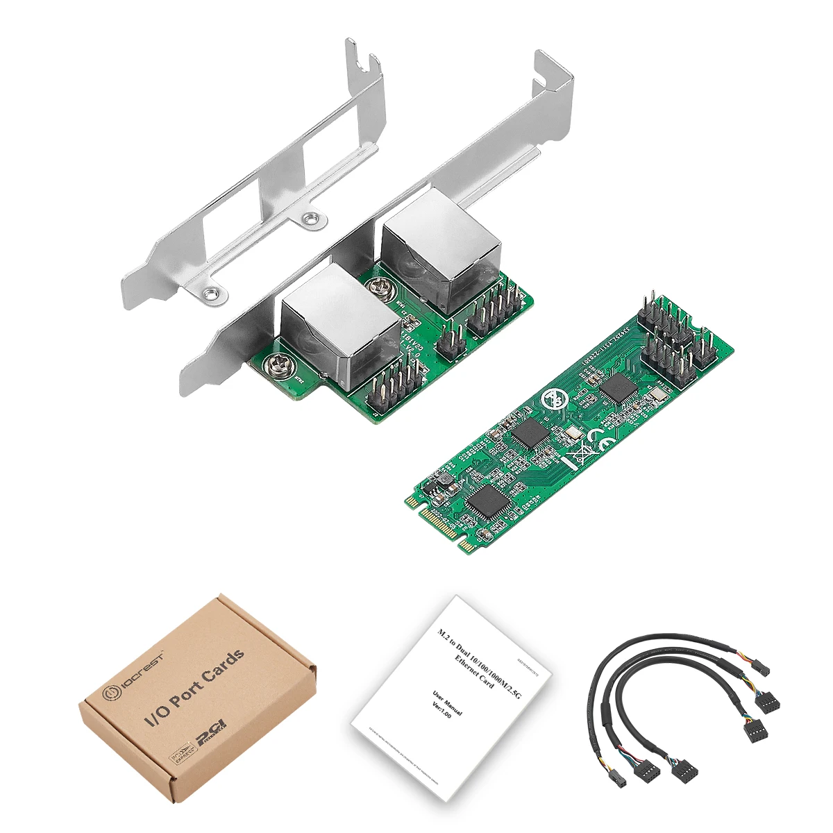 M.2 Dual Port Lan Card Wired 2.5 Gigabit Ngff B Key M Key Ethernet ...