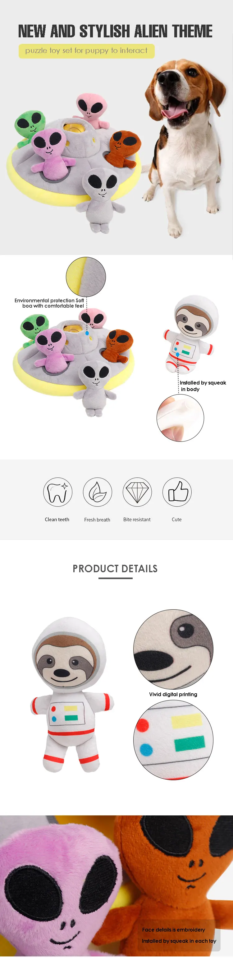 Good Quality Original Ufo Alien Design Dog Chew Toy Interactive Squeaky ...