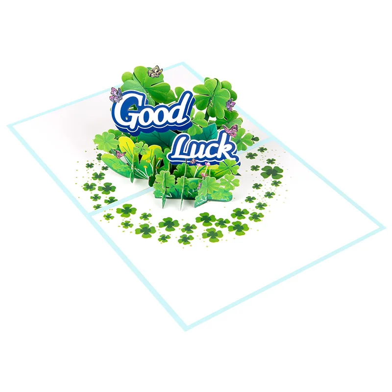 Handmade Paper Craft GOOD LUCK 3d Gifts Card Pop up Card for ...