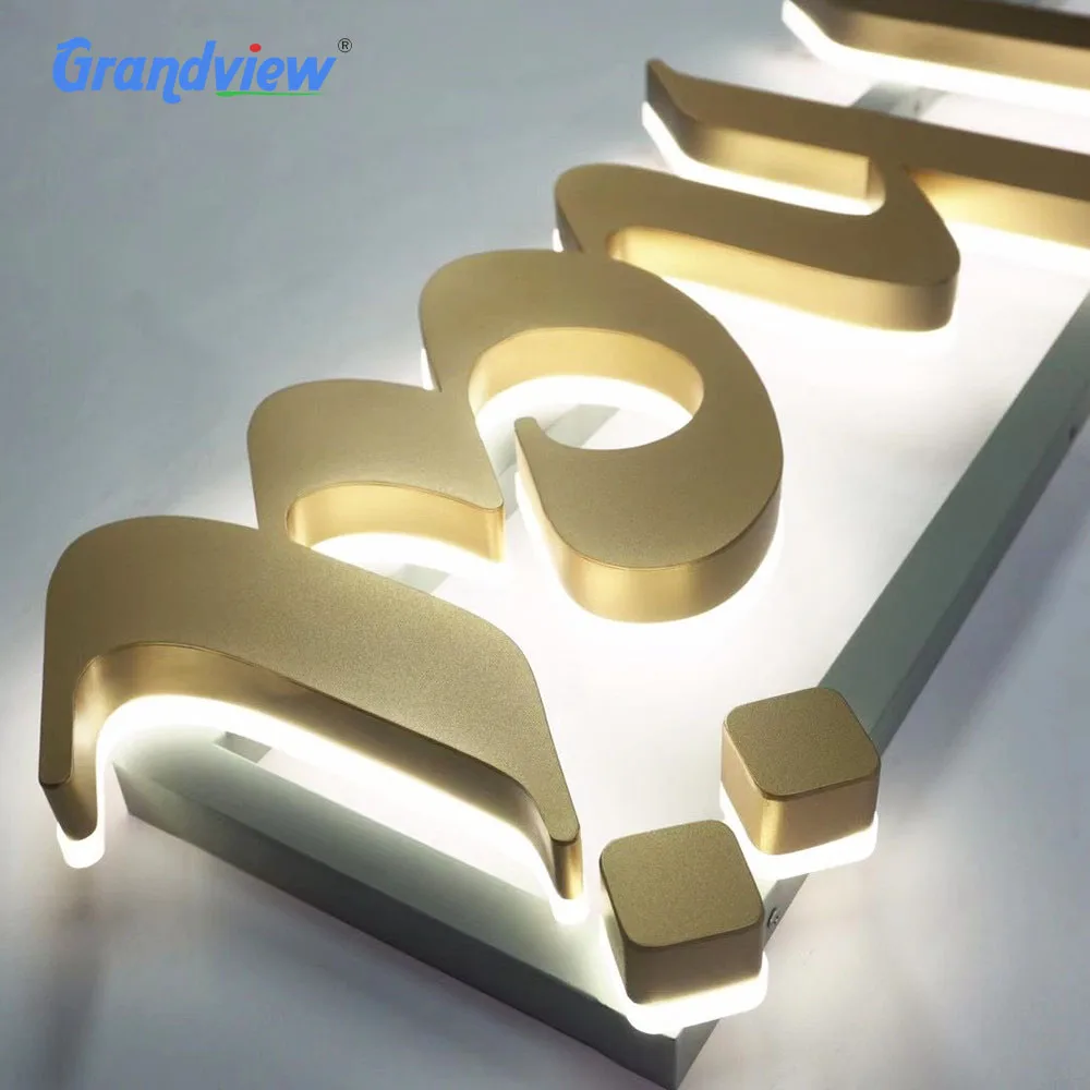 Custom Outdoor Business Logo Signages - 3D Backlit Metal