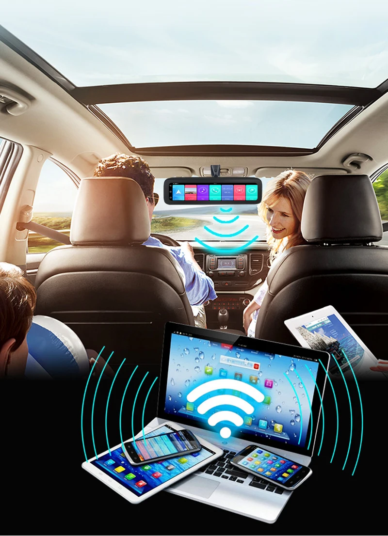 12 Inch Touch Screen Android 4CHs Car Camera ADAS WIFI GPS Navigation ...