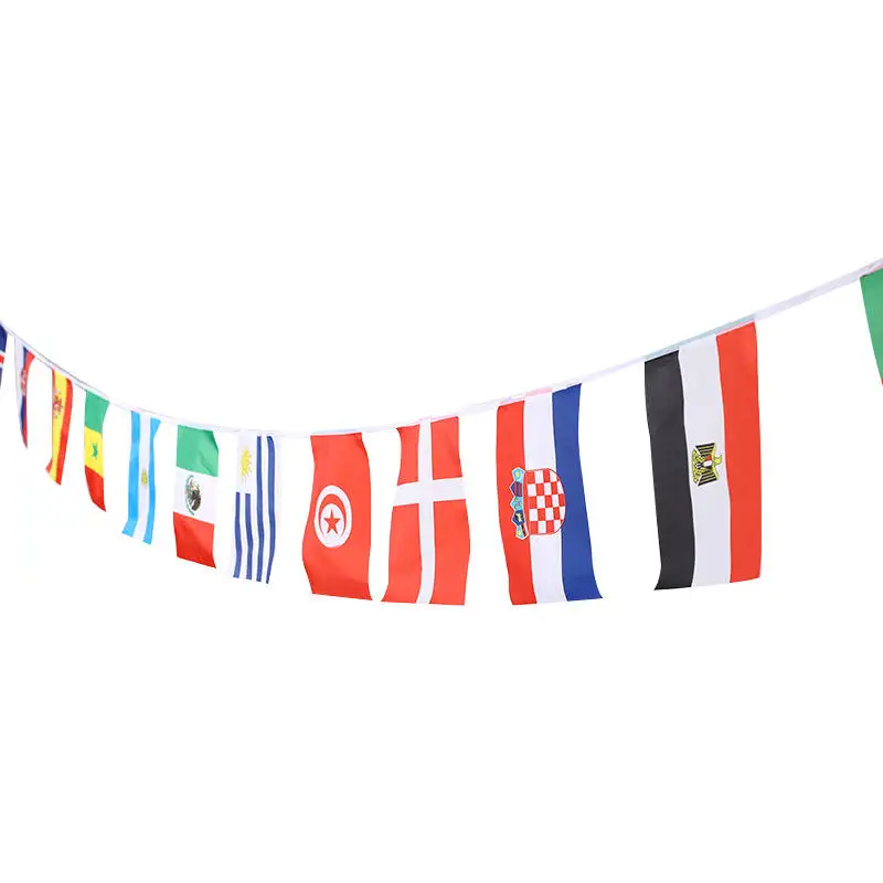 Custom Size 14x21cm String Flag Football Game Bunting All Country ...