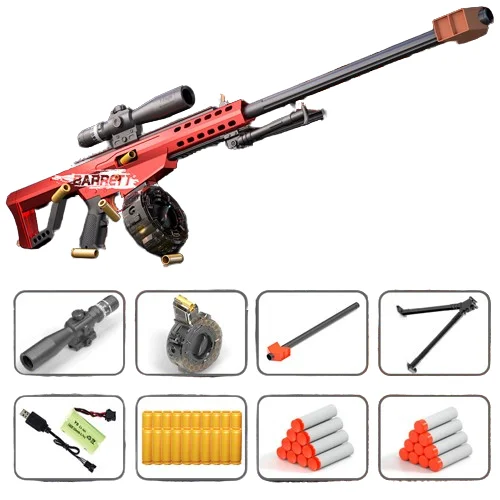 Oversized Barrett Sniper Rifle Electric Soft Bullet Ejector Boys ...