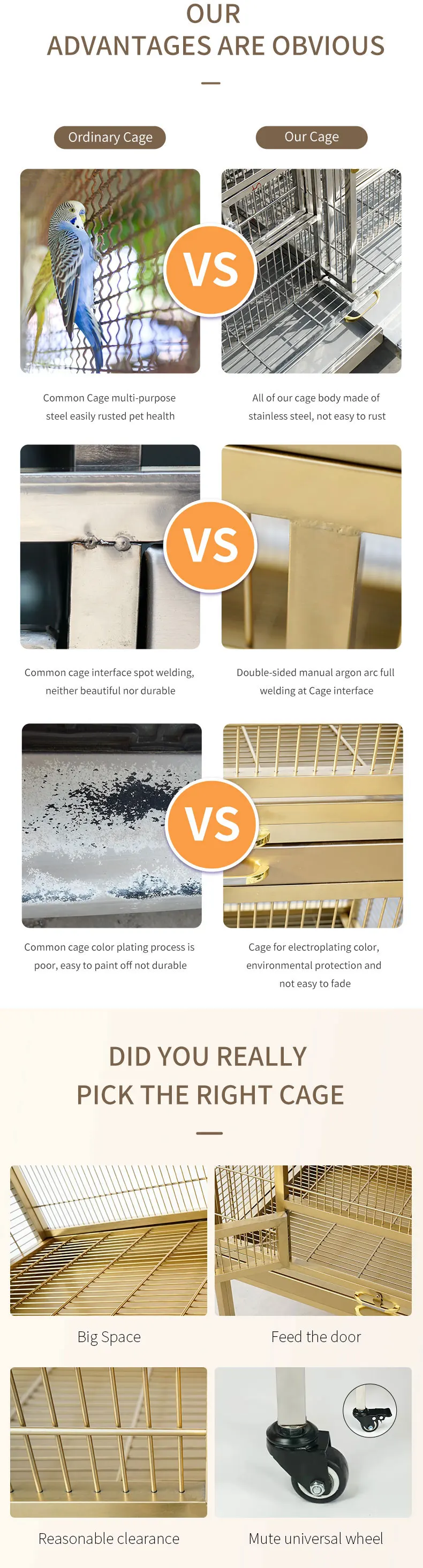 Yaheetech Cockatiel Budgie Lovebird Cage Extra Large Tall Wideluxury ...