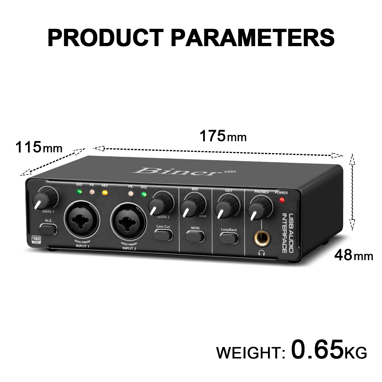 OEM Professional Sound Card 24bit 192khz for Studio Recording