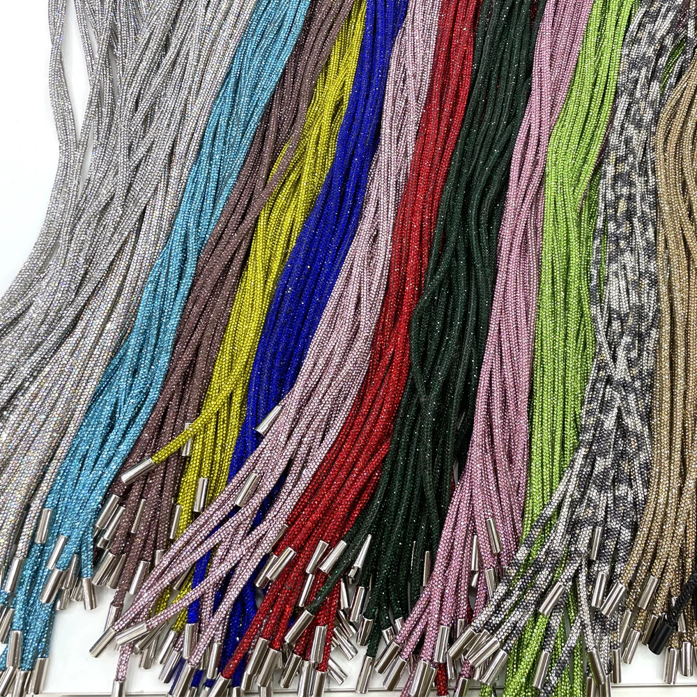 Rhinestone Hoodie Strings - Customizable Crystal Accents