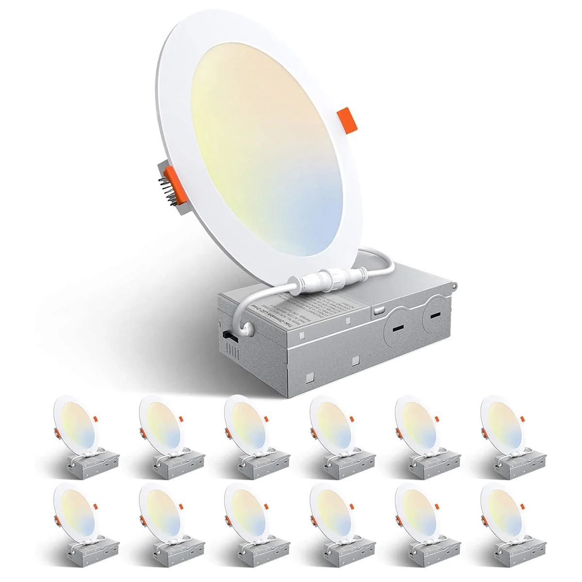 12 Packs 4 Inch 9w Modern 3cct 5cct Dimmable Ultra-thin Round Etl ...