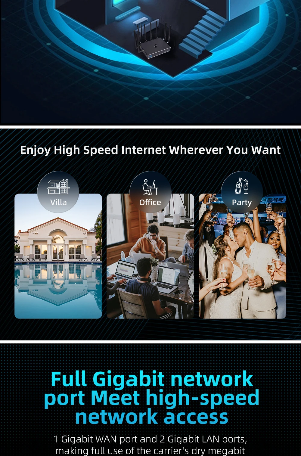 2023 New Mt7981 Ax3000 Wifi6 Mesh Wireguard Vpn 5g Router With Sim Card ...