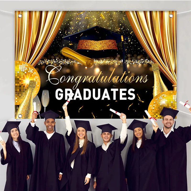 Graduation Backdrop Congratulate Grad Backdrop Graduation Celebration ...