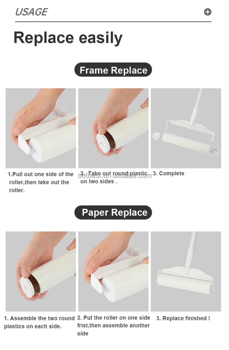 16cm 19cm 24cmnew Design Hot Sale Sticky Roller Adjustable Disposable ...