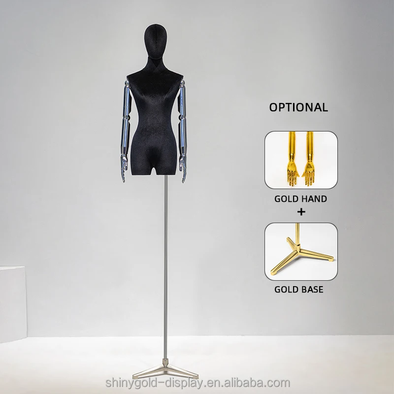 Velvet Half Body Female Mannequin - Perfect for Clothing Display