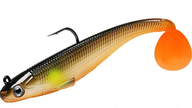 Truscend Pike Carp Pre Rigged Jig Head Soft Paddle Tail Plastic ...