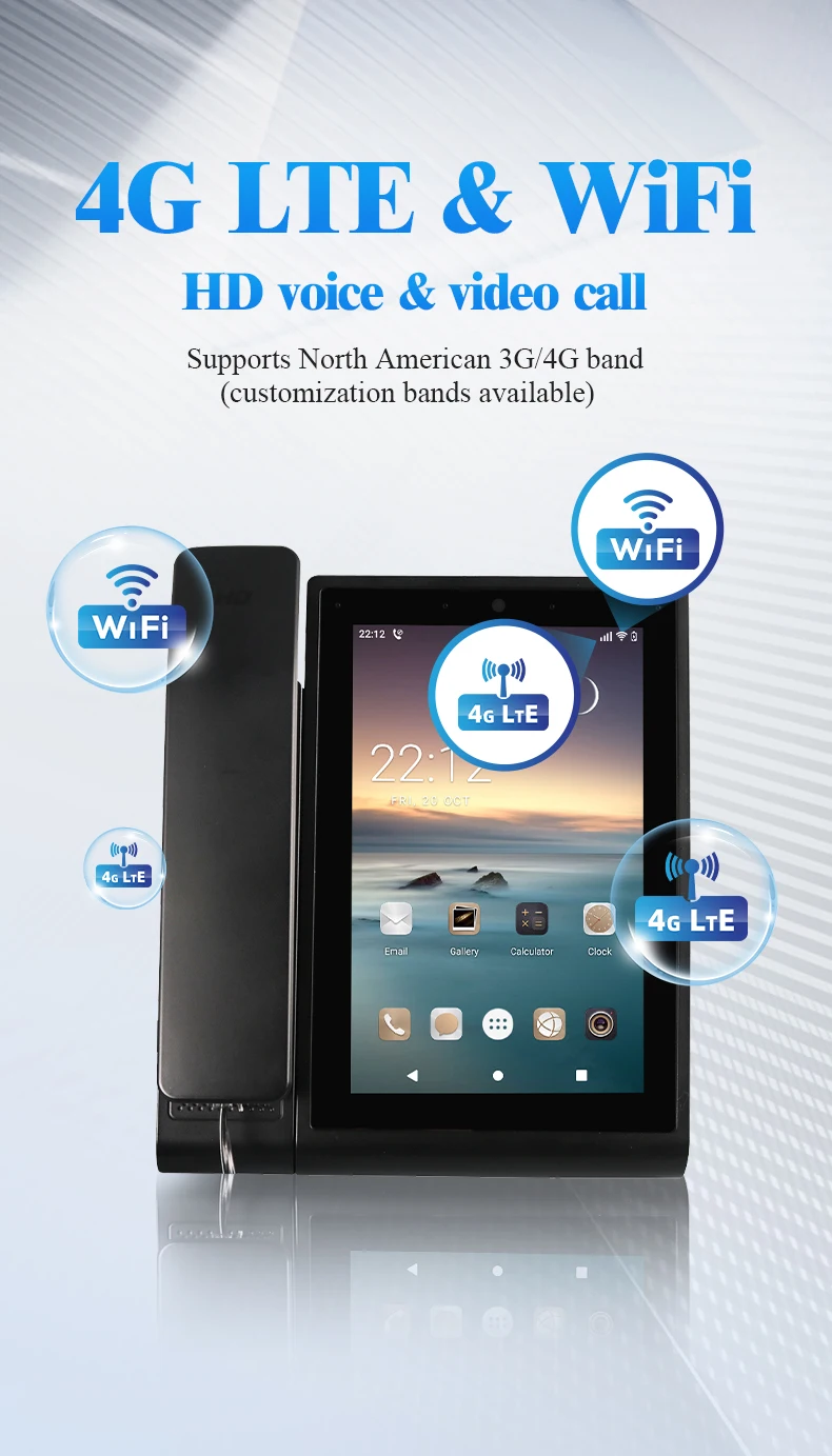 WiFi 8-inch Large Screen BT Fixed Wireless Phone HD Camera Call Desktop ...