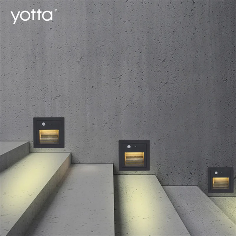 Outdoor Aluminum Warm White Recessed Steps Lamp Pathway Yard Stair Wall ...