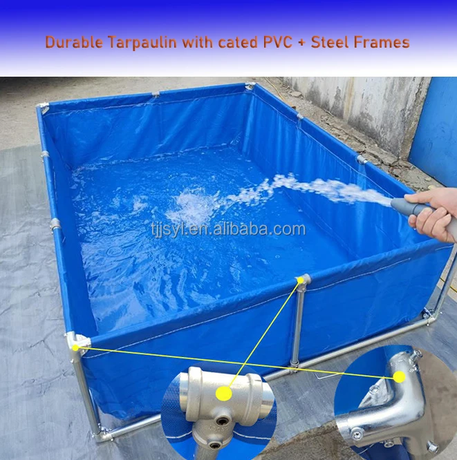 Utdoor-marco de acero galvanizado, lona reforzada de PVC, tanque de ...