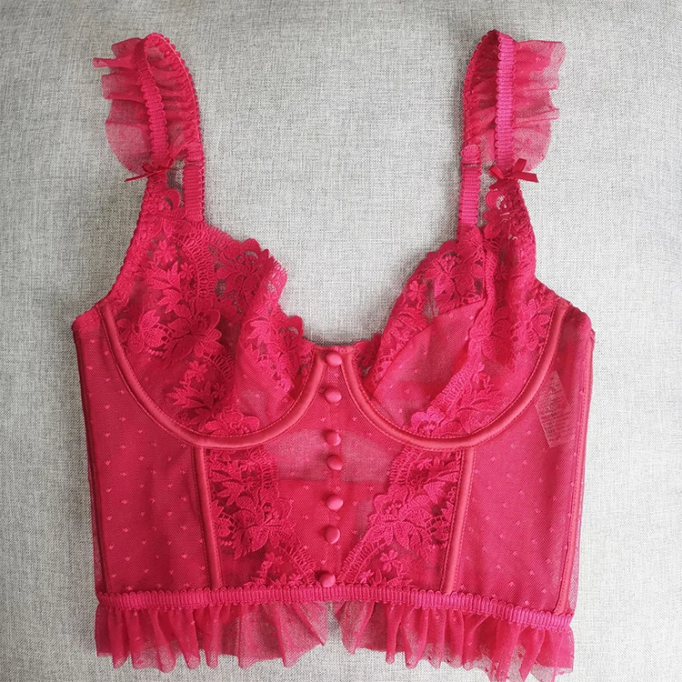 Night Wear Sexy Lace Two Piece Set Bra And G String Briefs Panty Set ...