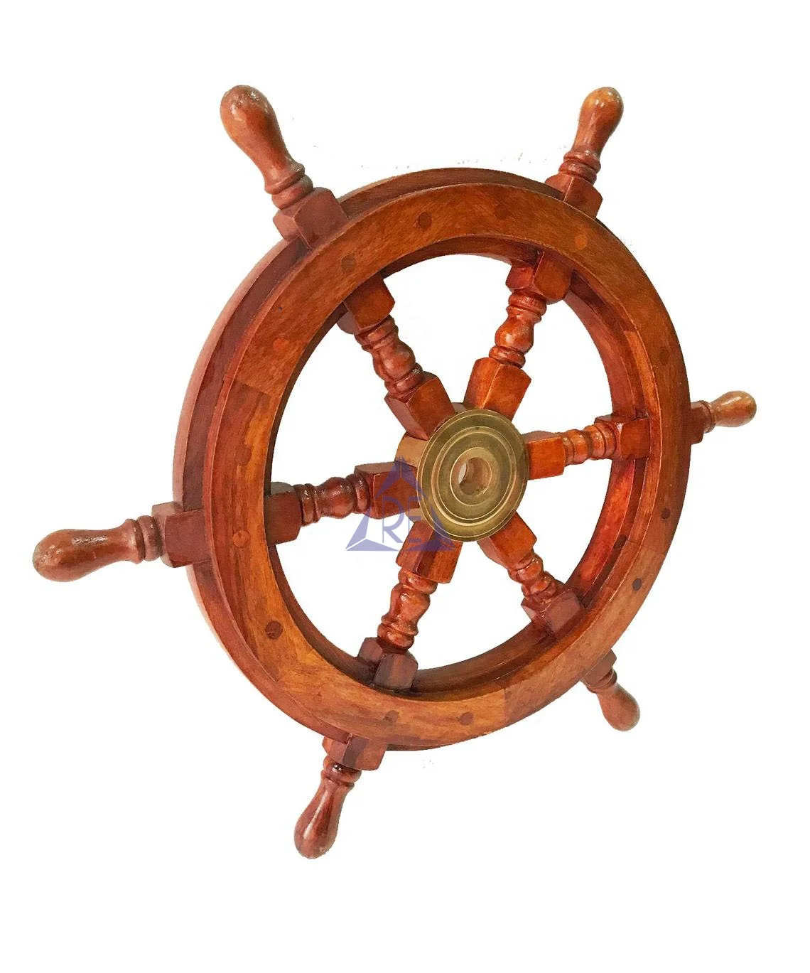 12" Nautical Vintage Collection Wooden Ship Steering Wheel Pirate Decor ...