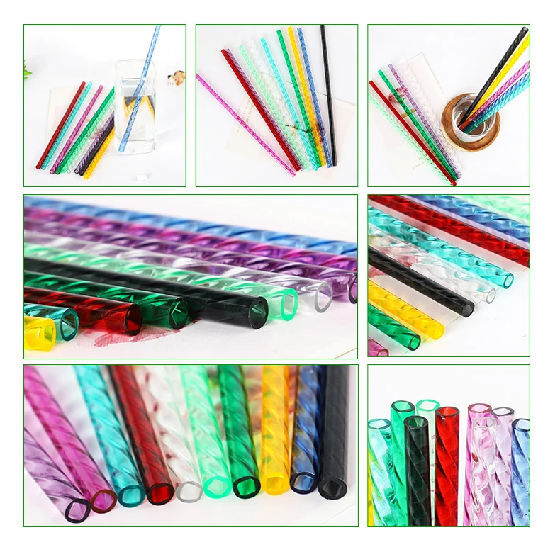 Swirly Reusable Tumbler Straws,Eco-friendly Hard Plastic Drinking Swirl ...