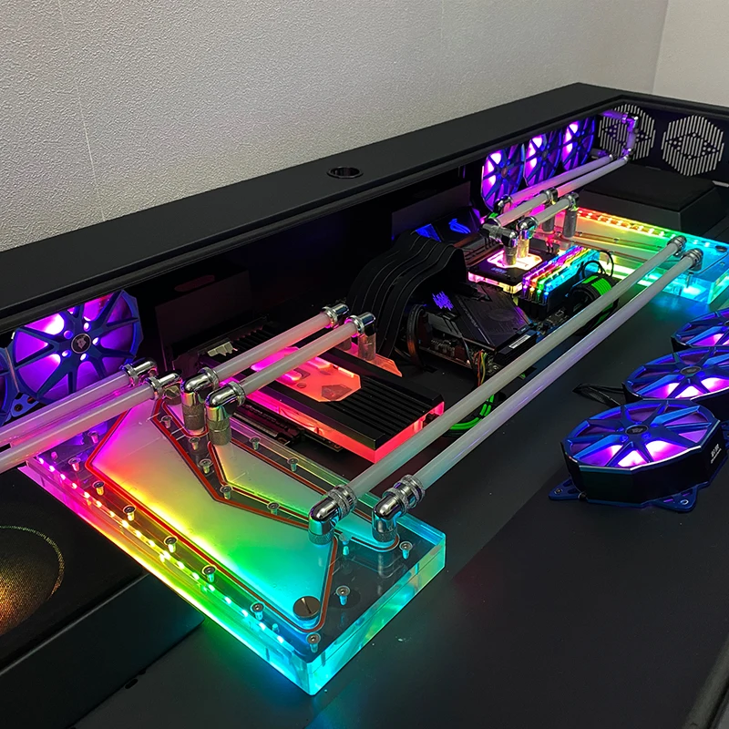 Gaming Table Case - Desktop & PC Case Combo - Tempered Glass