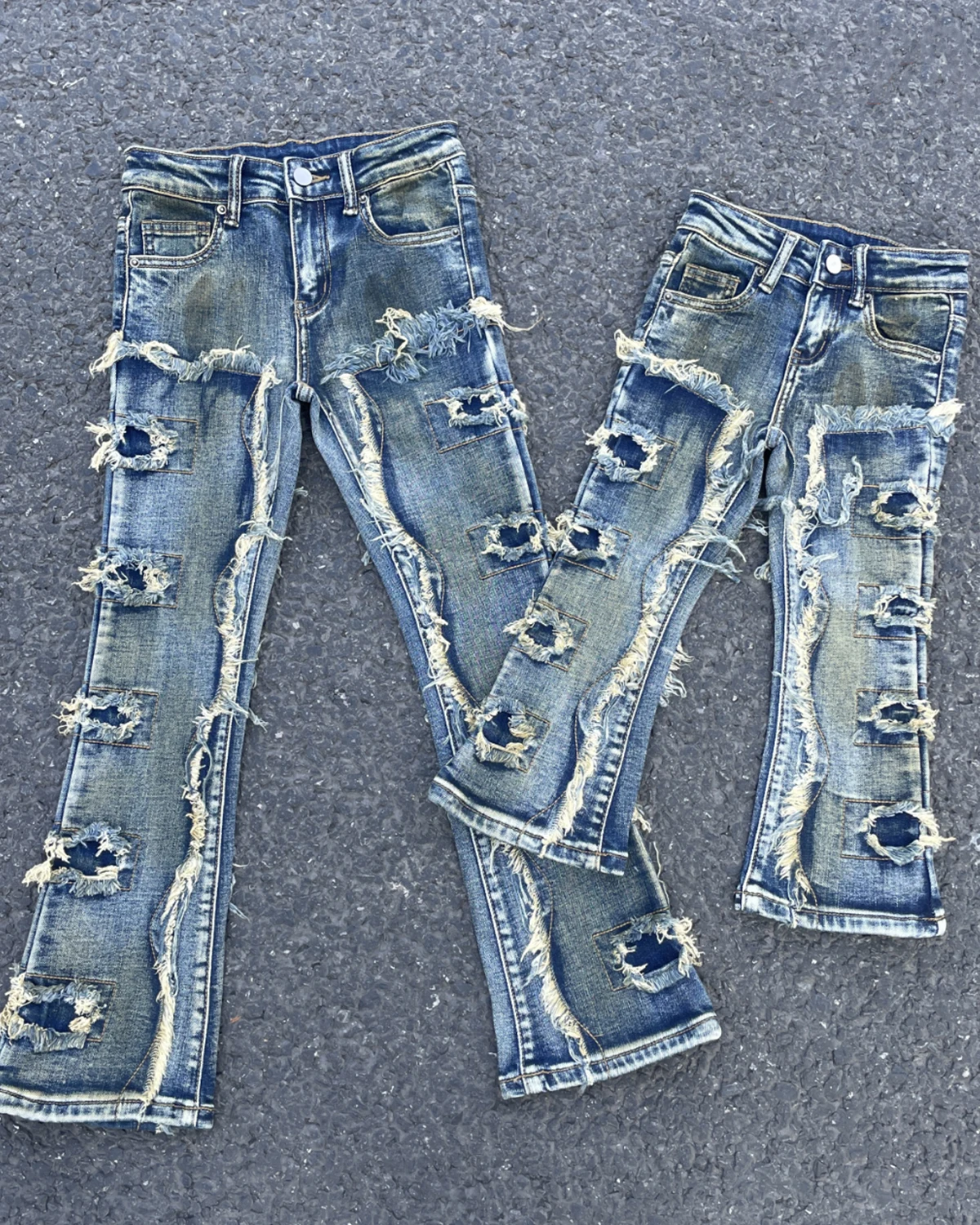 ZhuoYang Garment Custom 2025 Boys Students Jean Pent Baggy Fit Stacked ...