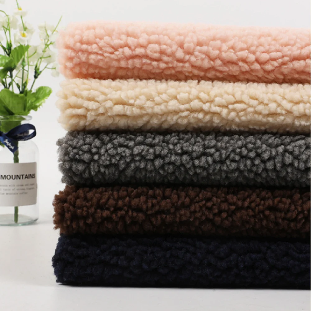 Thick 100% Polyester Knit Faux Fleece Sherpa Fabric