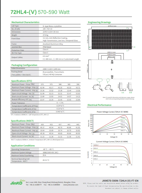 Jinko Solar System Solar Panel Jinko 585w 570w 575watt 580w 590w Tiger ...