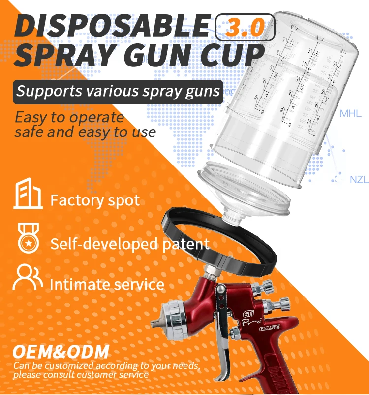 400ml Newly Designed Spray Gun System Spray Paint Disposable Mixing Cup ...