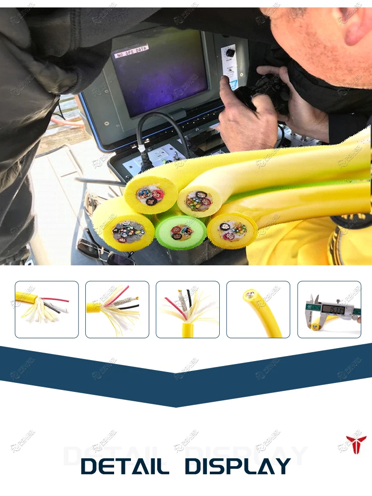 Underwater Diving Umbilical 4x1mm With Cat6a Cable For Underwater Robot ...