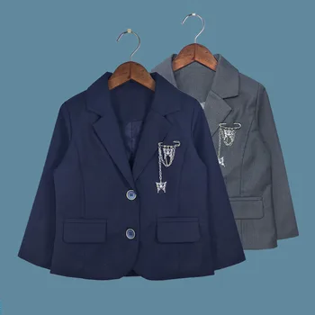 Girls Blazer Jacket Solid Color Lapel Suit Open Front Long Sleeve ...