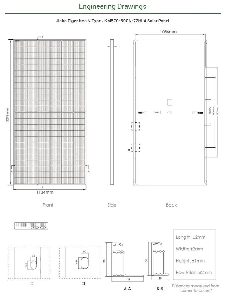 Jinko Tiger Neo N Type 72hl4-(v) 570-590 Watt Mono-facial Module 570w ...