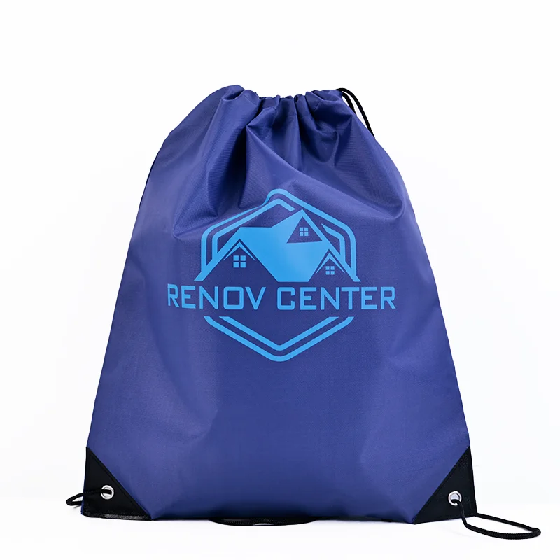 Custom Plain Polyester Shopping Drawstring Bags With Logo Promotional ...