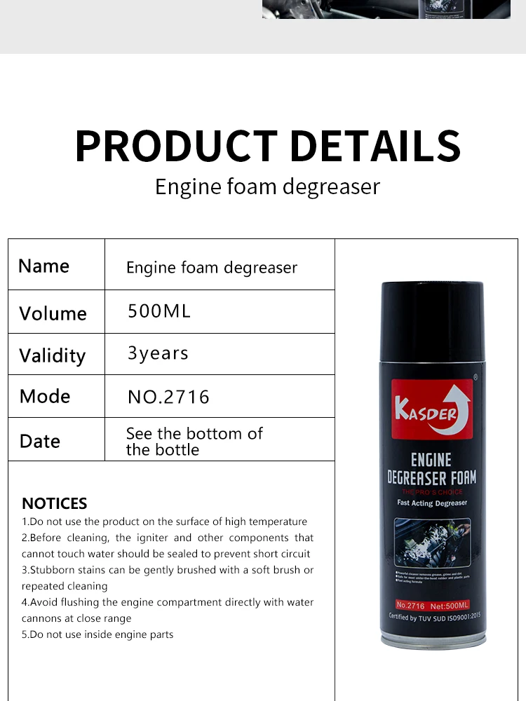 KASDER Car Engine Degreaser - Efficient Foam Cleaner
