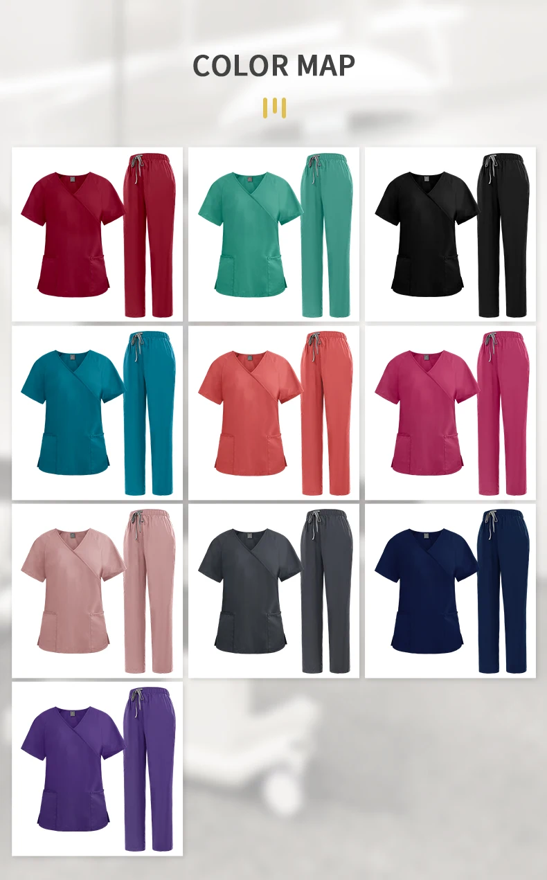 Lightweight Scrub Scrubs Uniforms Sets for Women Polyester Spandex ...