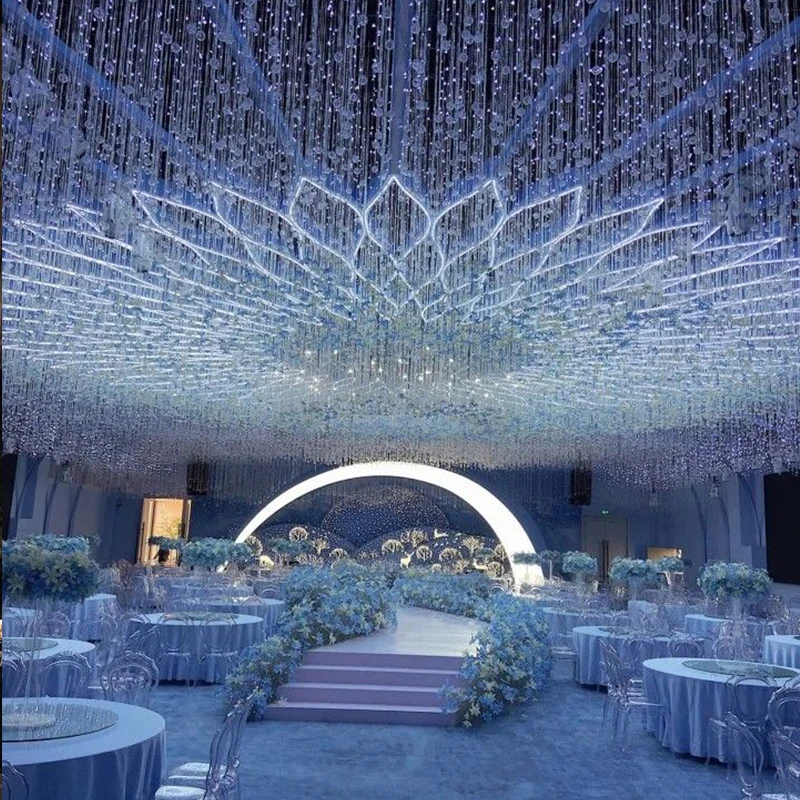 Modern Style Indoor Wedding Lobby Festive Ceiling Decoration Luxury ...