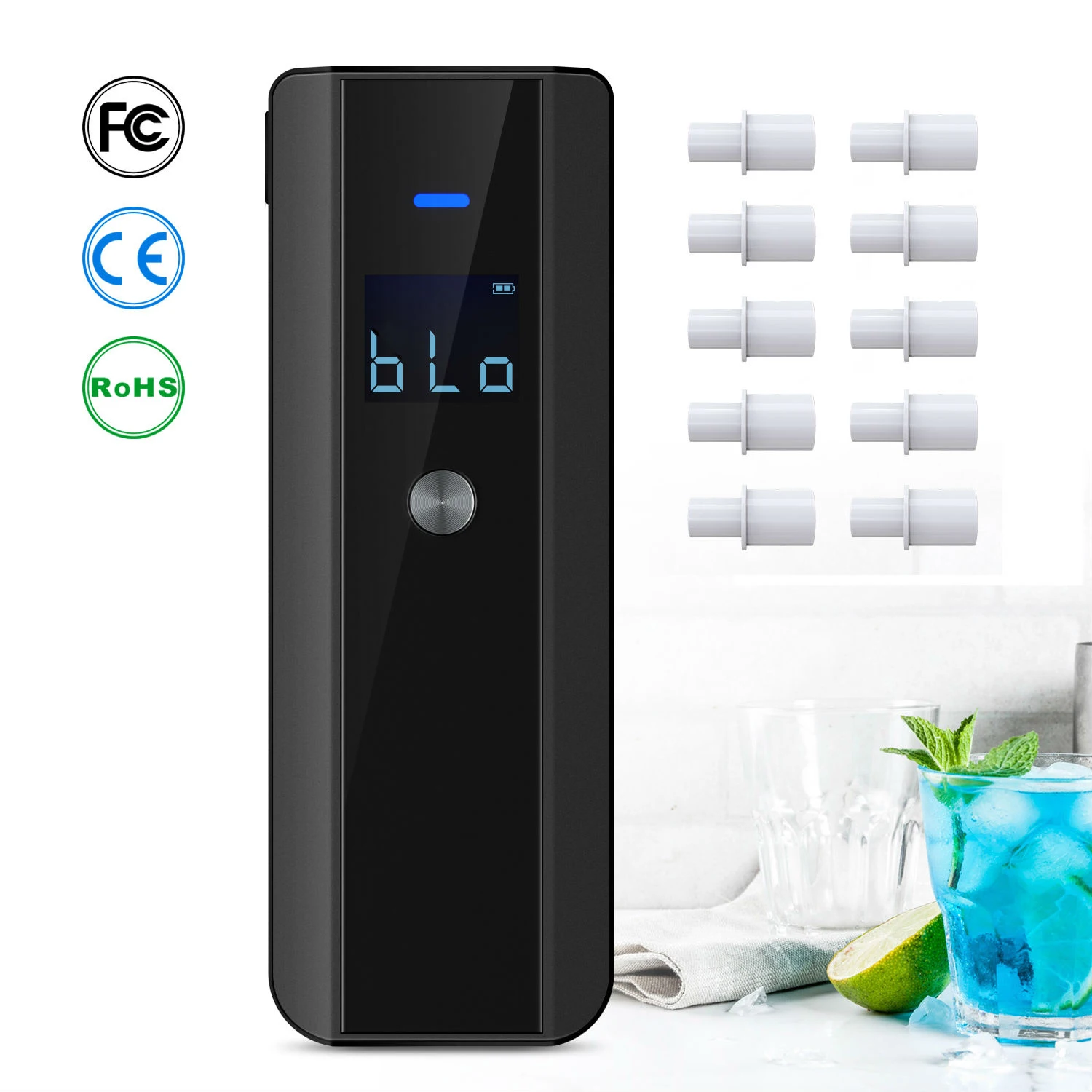 Professional Mouthpiece Breathalyzer - Digital Alcohol Meter