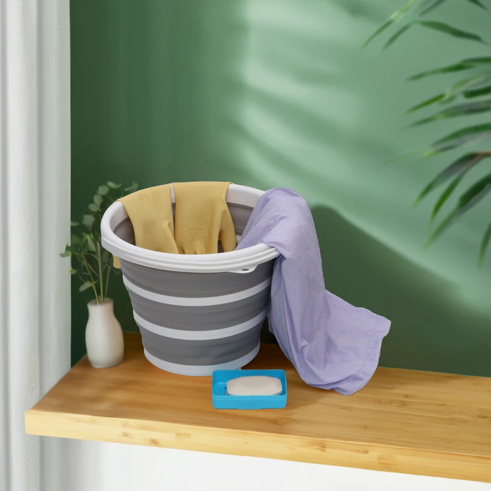 Collapsible Plastic Bucket 10 Liter Each Foldable Round Bucket Space ...