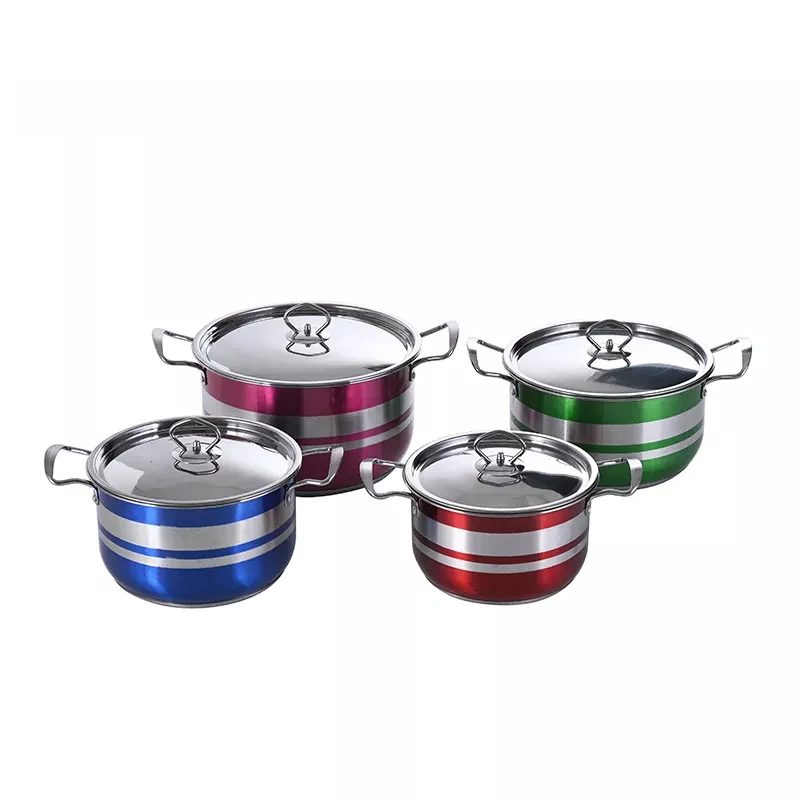 Hot Sale Stainless Steel Cooking Pot Double Handle Cookware Set Indian ...