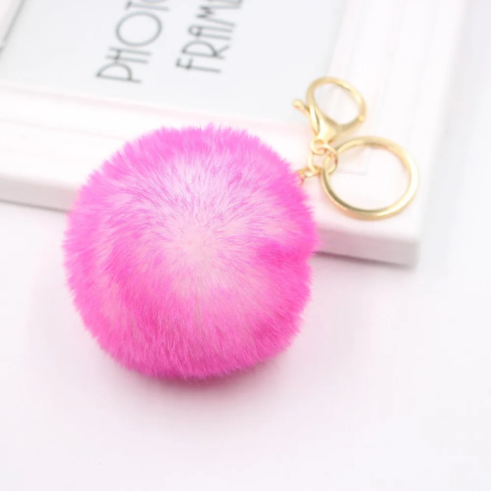 2024 2024 Faux Fur Puff Rabbit Fox Fur Keyholder Fluffy Furry Fuzz ...