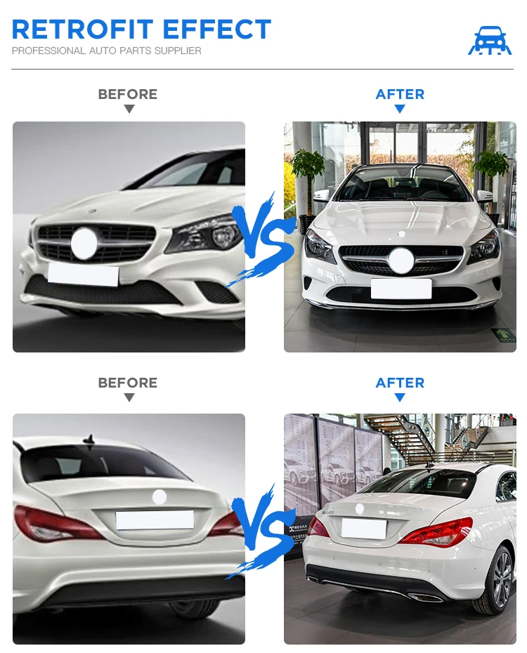 Led Drl Fog Light Lamp Trim Cover For Benz Cla Class W117 2016-2019 ...
