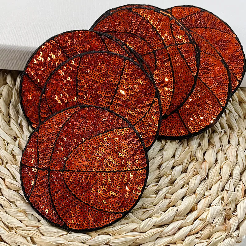 Sparkling Sequin Basketball Patch for DIY Clothing Projects