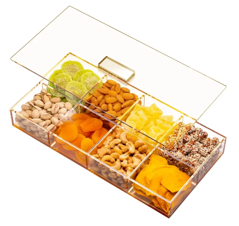 Custom Made Clear Plexiglass Nuts Container Acrylic Organizer Candy ...