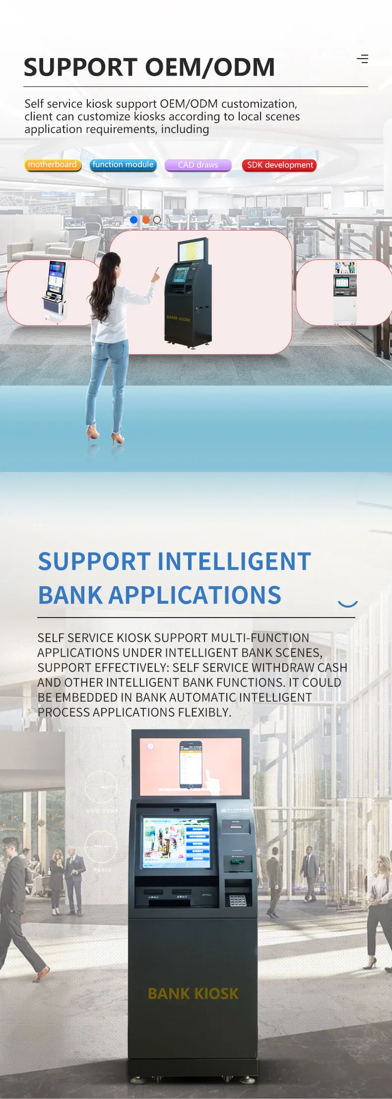 Self-Payment Kiosk Cash Coin Acceptor Touch Screen ATM Machine SDK ...
