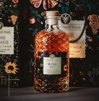 Custom Extra Flint 750ml 700ml 500ml Glass Bottle With Cork Cap For ...