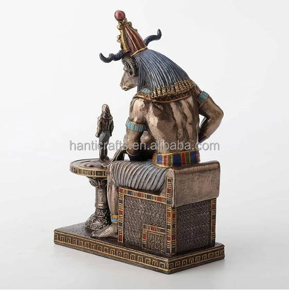 Resin Statue Of The Egyptian God Of Reproduction Bronze Finish Home ...
