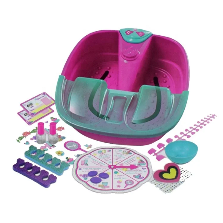 Family Pretend Play Foot Spa Basin Salon Nail Salon Toy Foot Wash Basin ...