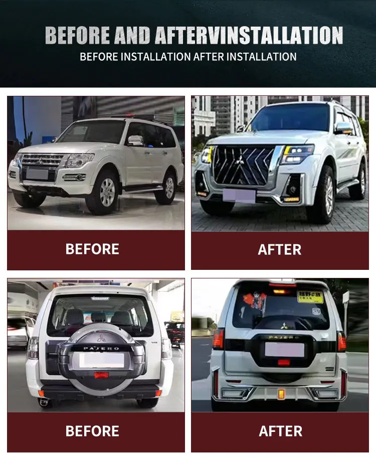 Mitsubishi Pajero V93 V97 V98 Bodykit Upgrade New ABS Front & Rear ...