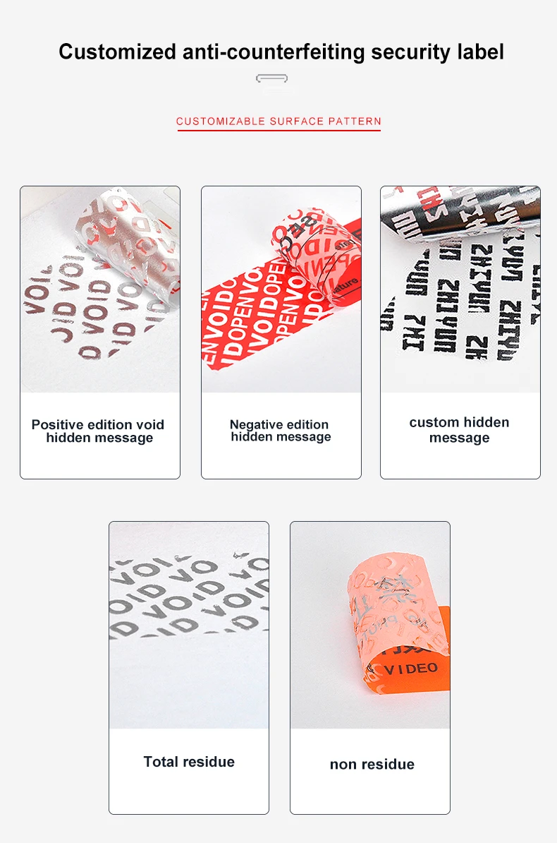Total Transfer Custom Printing Tamper Proof Evident Void Seal Labels ...
