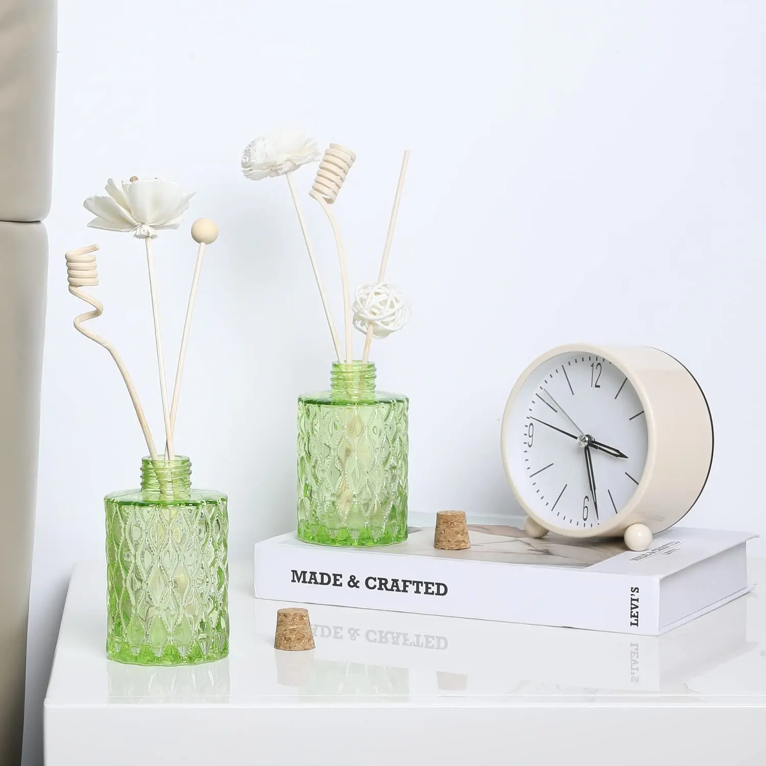 Custom Green Pattern Glass Bottle Liquid Cane Aromatherapy Creative ...