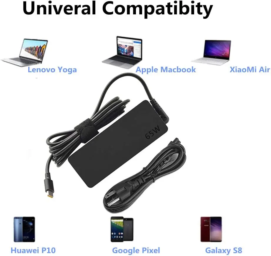 20V 3.25A 65W USB C/Type C Laptop Adapter Charger for Lenovo Chromebook ...
