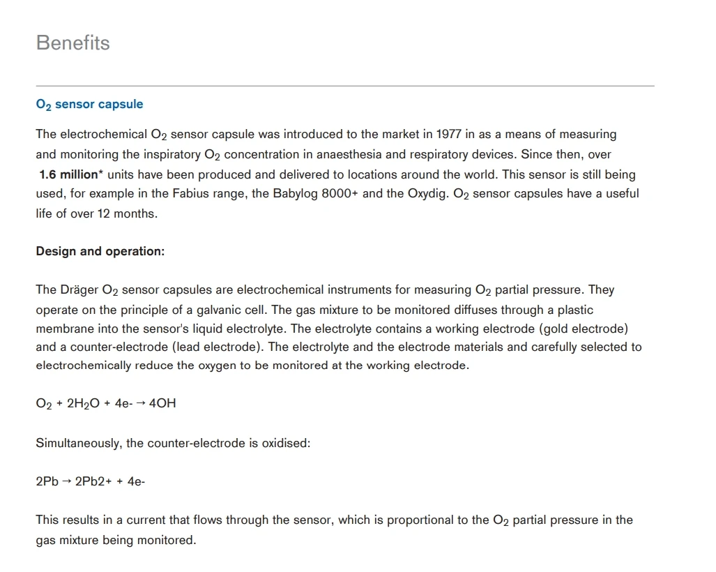 Original Medical Oxygen Sensor Drager O2 Sensor Capsule 6850645 O2 Cell ...